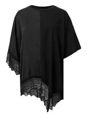 ALLSAINTS Lenny Round-neck Lace-embroidered T-shirt - Black