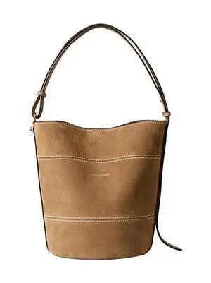 Claudie Pierlot Solveig Suede Shoulder Bag - Sand