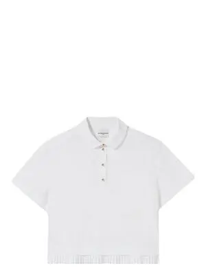 Claudie Pierlot Pleated-hem Cotton Top - White