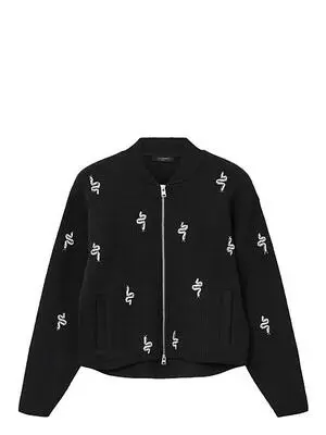 ALLSAINTS Rhea Snake-embellished Bomber Jacket - Black