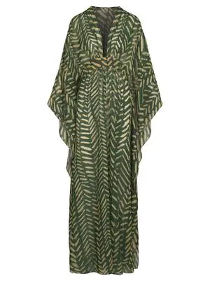 Johanna Ortiz Printed Maxi Dress - Dark Green