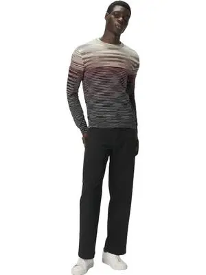 Missoni Crew Neck Slub Knit Sweater - Beige & Burgundy