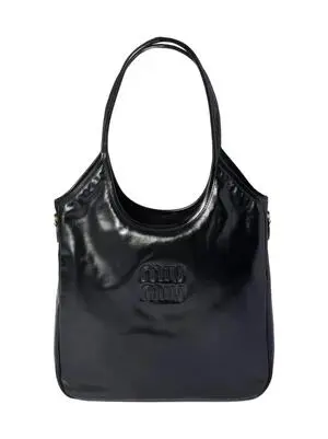 Miu Miu Ivy Leather Tote - Black