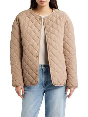 THREAD & SUPPLY Quilted Puffer Jacket Taupe