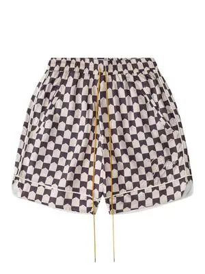 Rhude Checkered Pajama Short - White