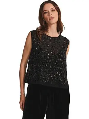 Velvet By Graham & Spencer Serena Sleeveless Viscose Top - Black