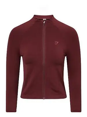 GYMSHARK Soft Sculpt Zip Up Tech-knit Jacket - Gs Rich Maroon