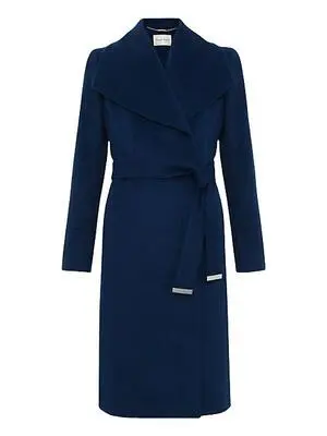 PHASE EIGHT Nicci Belted Wool-blend Coat - Blue