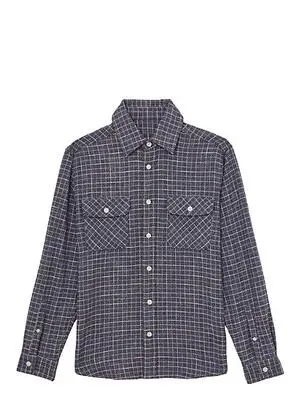 REISS Check-Print Jersey Overshirt One-color
