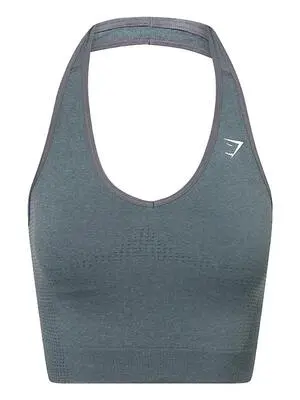 GYMSHARK Vital Seamless Halter Neck Tank Top - Gs Strong Grey/ Marl