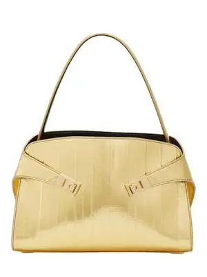 FERRAGAMO Hug Soft Bicolor Shoulder Bag M Gold