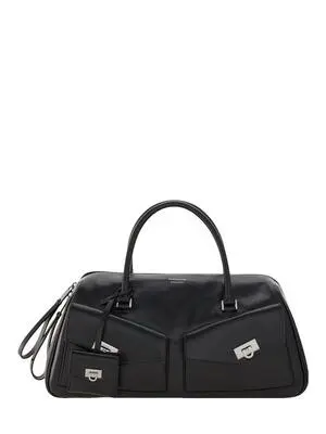 FERRAGAMO Multipocket Bowling Bag - Black