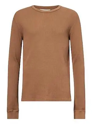 AUSTIN POST Thermal Crewneck Cotton Top - Taupe