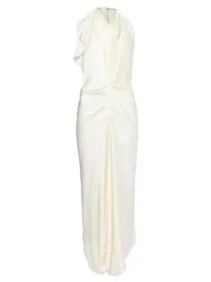 Victoria Beckham Satin Backless Midi Dress - Ivory