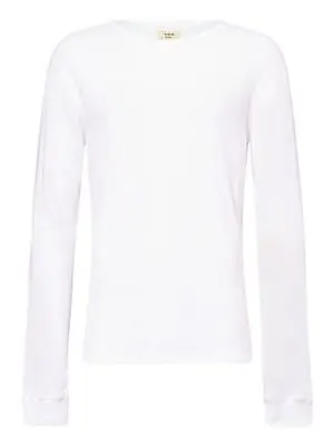 AUSTIN POST Thermal Crewneck Cotton Top - White