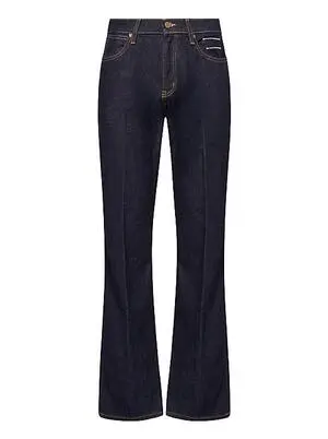 AUSTIN POST Pressed-crease Wide-leg Denim Jeans - Rinse