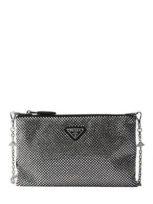 Prada Crystal-embellished Mini Satin Clutch - Gold/silver
