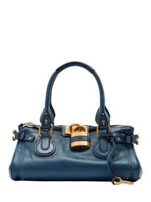 Chloé Chloé Paddington Leather Shoulder Bag Blue
