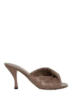 Bottega Veneta Blink Woven Leather Mules - Pinecone