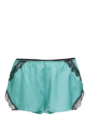 Kiki De Montparnasse Lace-trimmed Silk Relaxed Shorts - Tempete