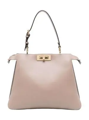 Fendi Peekaboo Medium Leather Handbag - Grey