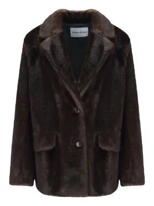 STAND STUDIO Evyn Faux Fur Jacket - Brown