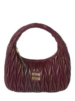 Miu Miu Miu Miu Wander Matelassé Leather Tote Bag Red