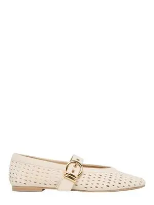 DOLCEVITA Mikel Ballet Flats - Creme Perforated Suede