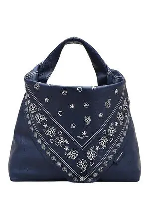 Marc Jacobs The Bandana Print Leather Sack Bag - Navy Multi