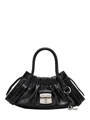 Marc Jacobs The Cristina Small Croc Embossed Leather Satchel - Black