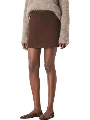WHISTLES A-Line Suede Mini Skirt