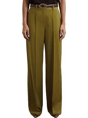 REISS Luisa Wide Leg Trousers - Green