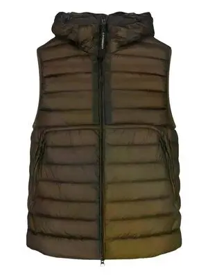 C.P. COMPANY Goggle Hooded Down Gilet - Brown