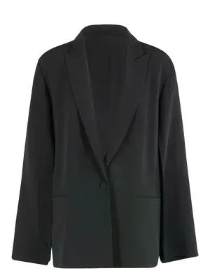Alberta Ferretti Button Notched Lapel Blazer - Black
