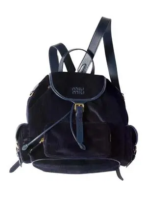 Miu Miu Corduroy Backpack - Blue