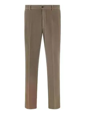 Boggi Milano Garment-dyed Stretch Trousers - Brown
