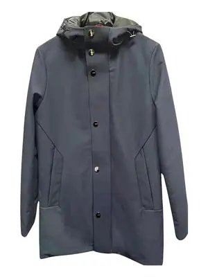 HESKIMO Button-fastening Hooded Coat - Blue