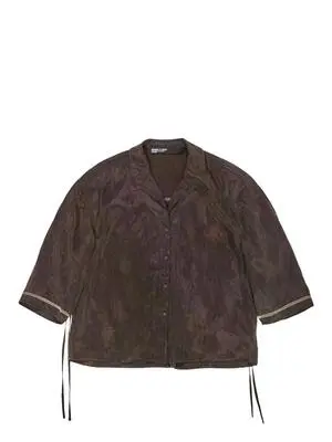 Bimba Y Lola Buttoned V-neck Shirt - Brown