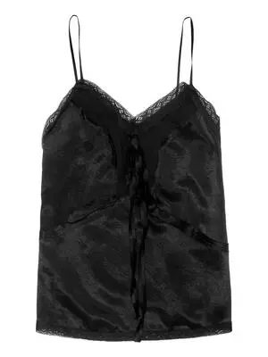 Bimba Y Lola Lace-trimmed Top - Black