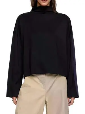 Bimba Y Lola Funnel Neck Long-sleeve Top - Black