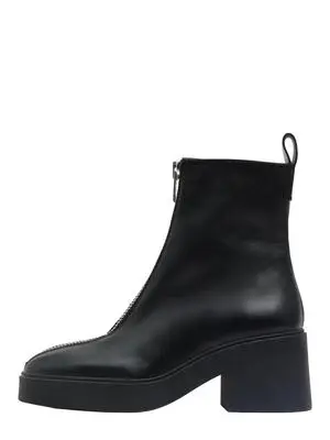 Bimba Y Lola 70mm Leather Zip Boots - Black