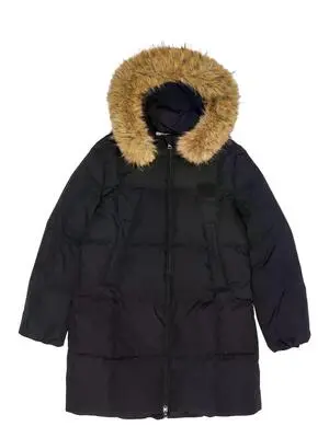 Bimba Y Lola Faux Fur Hooded Padded Coat - Black