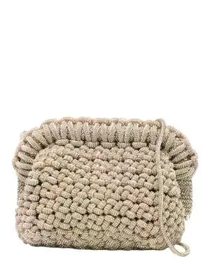 HIBOURAMA Embellished Woven Clutch - Gold