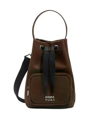 Bimba Y Lola Mini Drawstring Bucket Bag - Brown