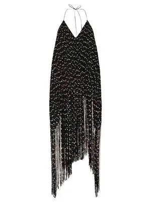 Jacquemus Riviera Halter-neck Fringe Dress - Black