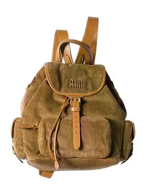 Miu Miu Corduroy Backpack - Brown