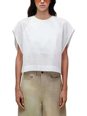OSKLEN Eyelet-embroidered Top - Neutrals