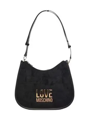 Moschino Logo-plaque Shoulder Bag - Black