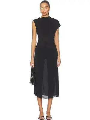 L'academie By Marianna Teshi Midi Dress - Black
