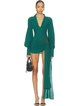 KIM SHUI X Jeannie Mini Dress - Emerald Green